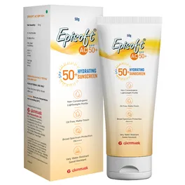 Buy Episoft AC SPF 50+ Hydrating Sunscreen Cream 50 gm | 19 Minutes ...