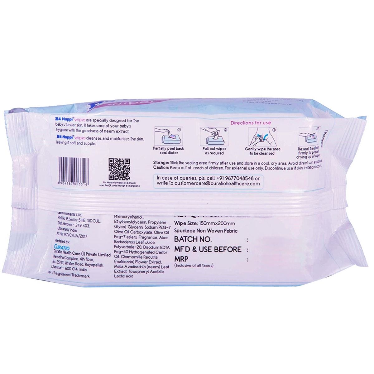 B4-Nappi Wipes, 30 Count Price, Uses, Side Effects, Composition ...