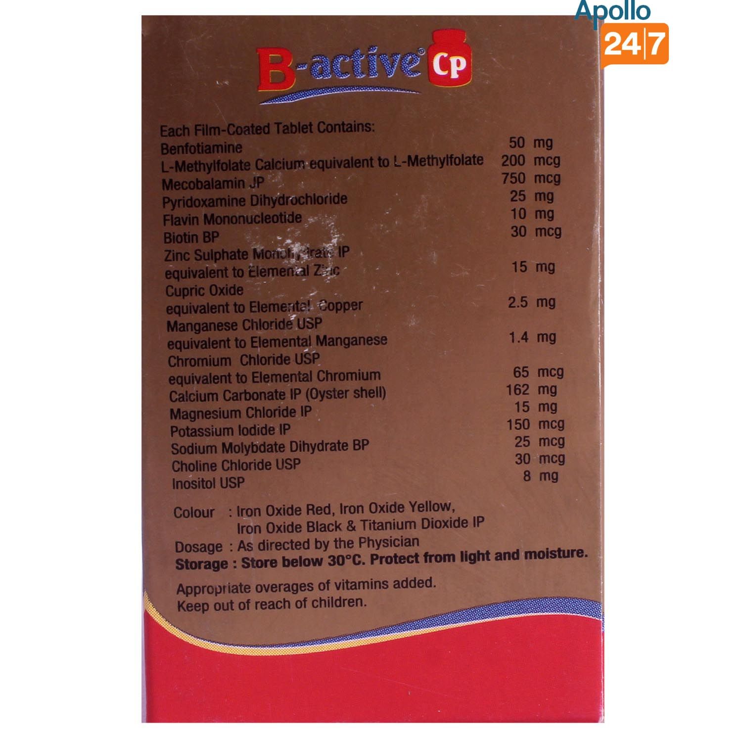 B-Active CP Tablet 30's Price, Uses, Side Effects, Composition - Apollo ...