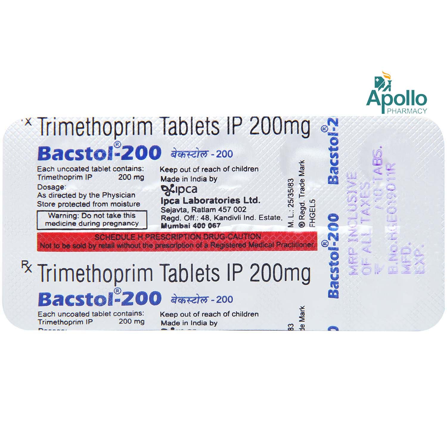 Bacstol 200 Tablet | Uses, Side Effects, Price | Apollo Pharmacy