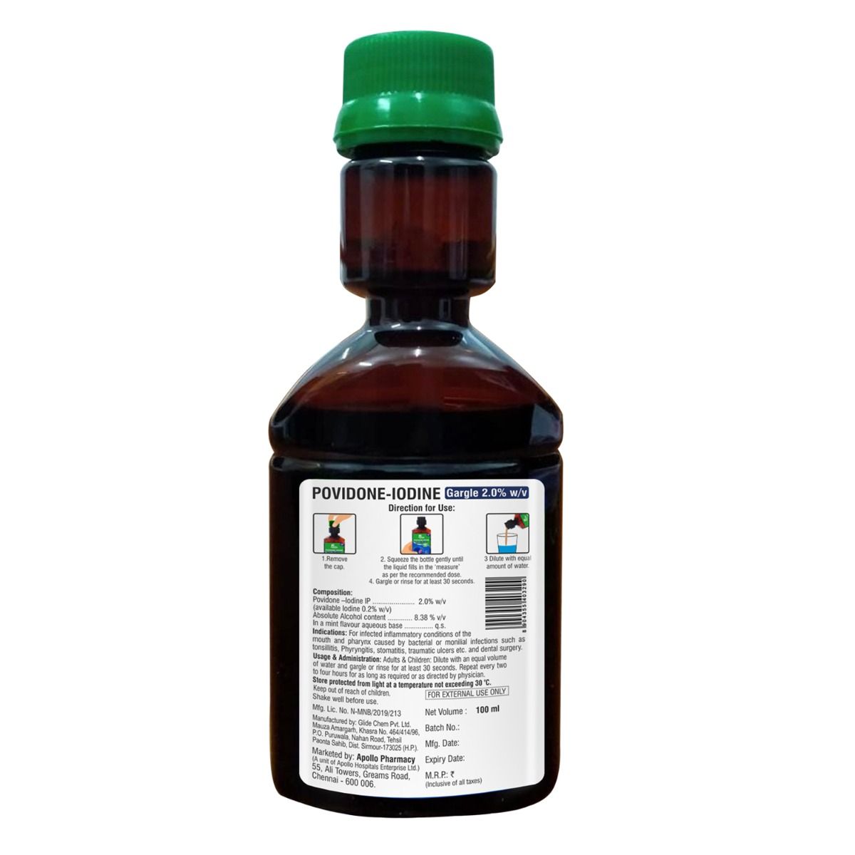 Apollo Pharmacy Povidone Iodine 2% W/V Gargle, 100 ml Price, Uses, Side ...