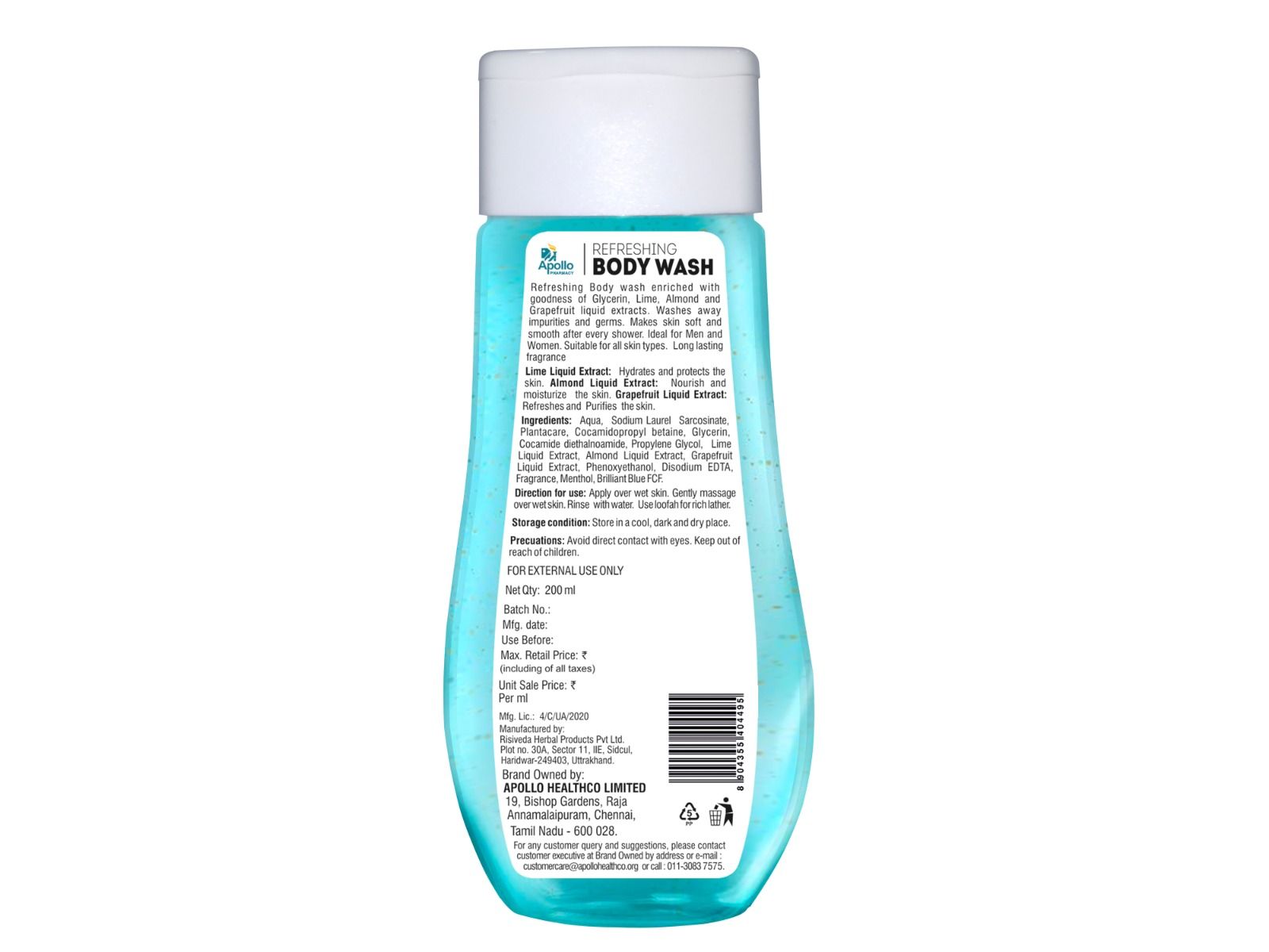 Apollo Pharmacy Refreshing Body Wash, 200 ml Price, Uses, Side Effects ...