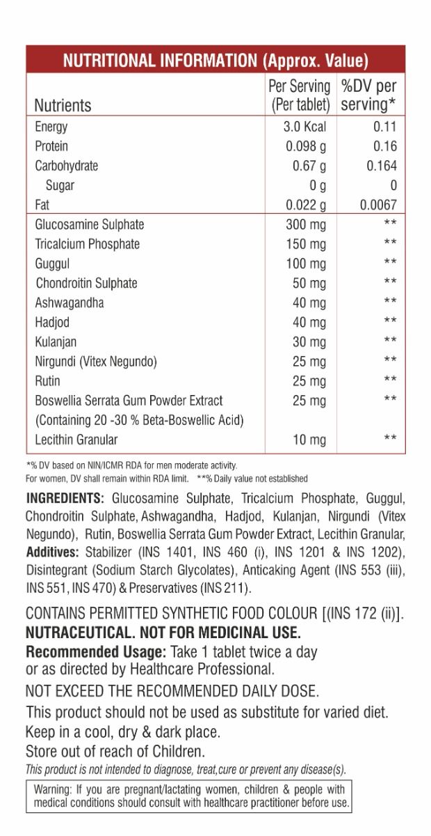 Apollo Pharmacy Joint Health New Formula, 30 Tablets Price, Uses, Side ...