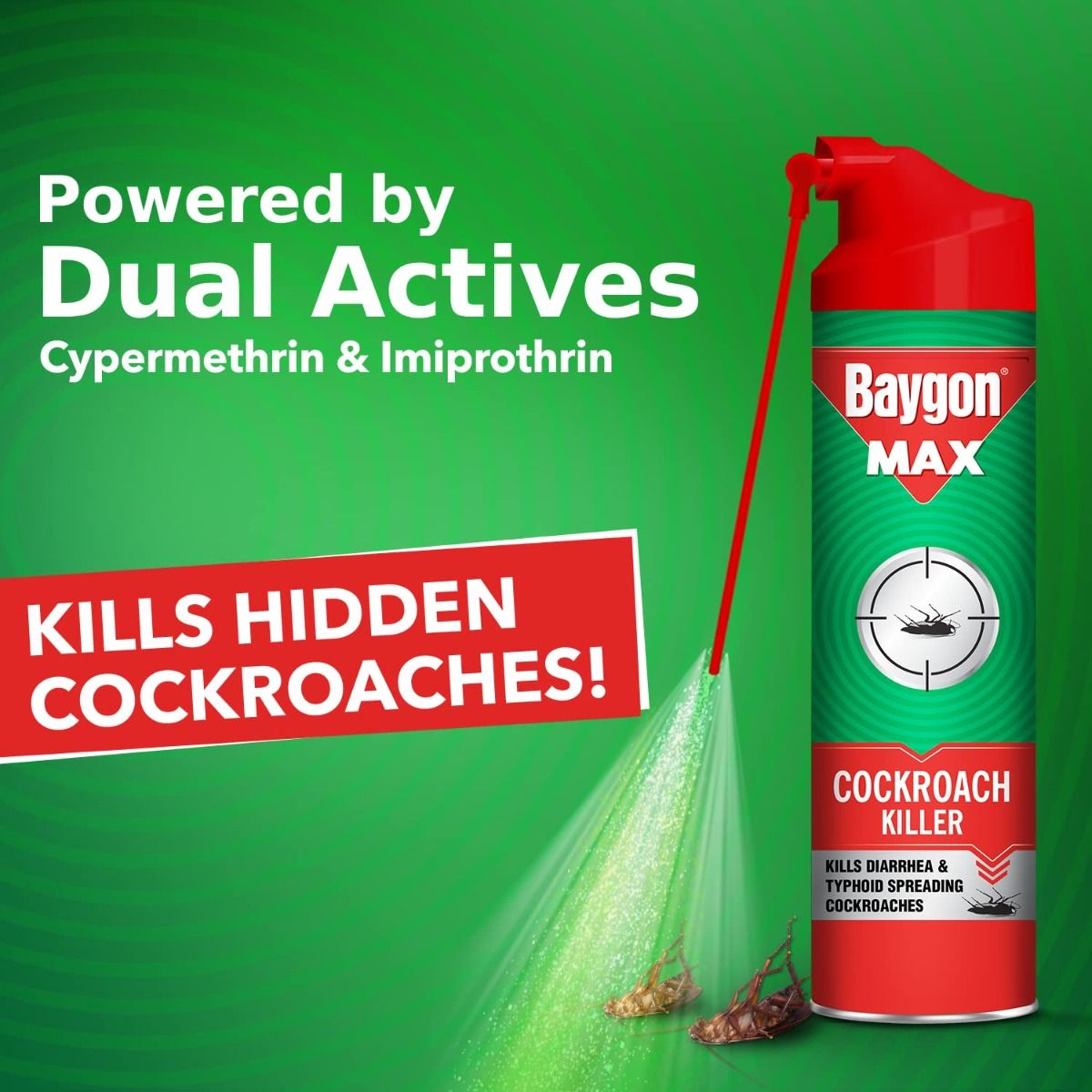 Baygon Max Cockroach Killer Spray, 400 ml Price, Uses, Side Effects ...