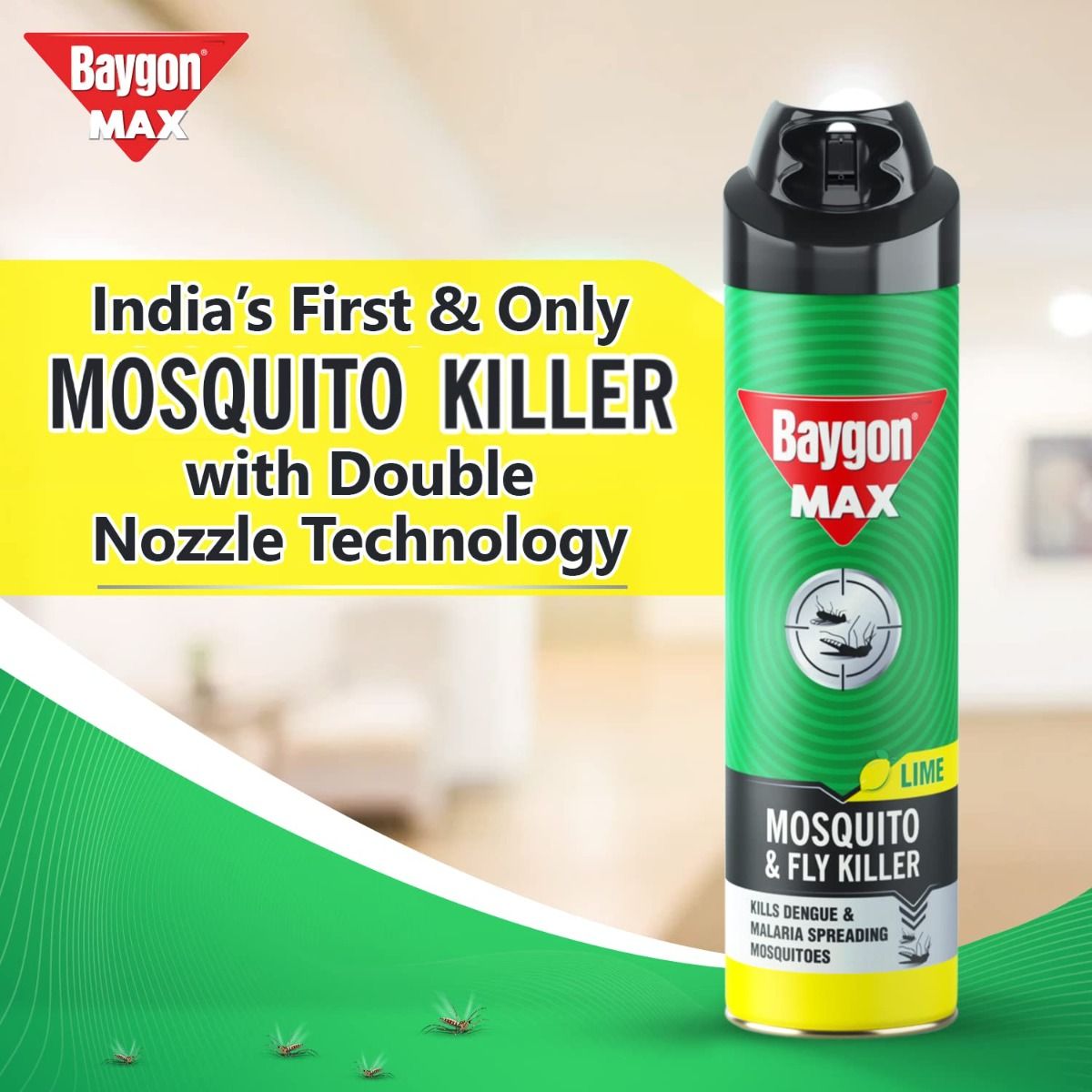 Baygon Max Lime Mosquito & Fly Killer Spray, 400 ml Price, Uses, Side ...