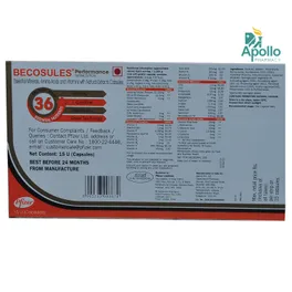 Buy Becosules Performance Capsule | 19 Minutes Delivery | Apollo Pharmacy