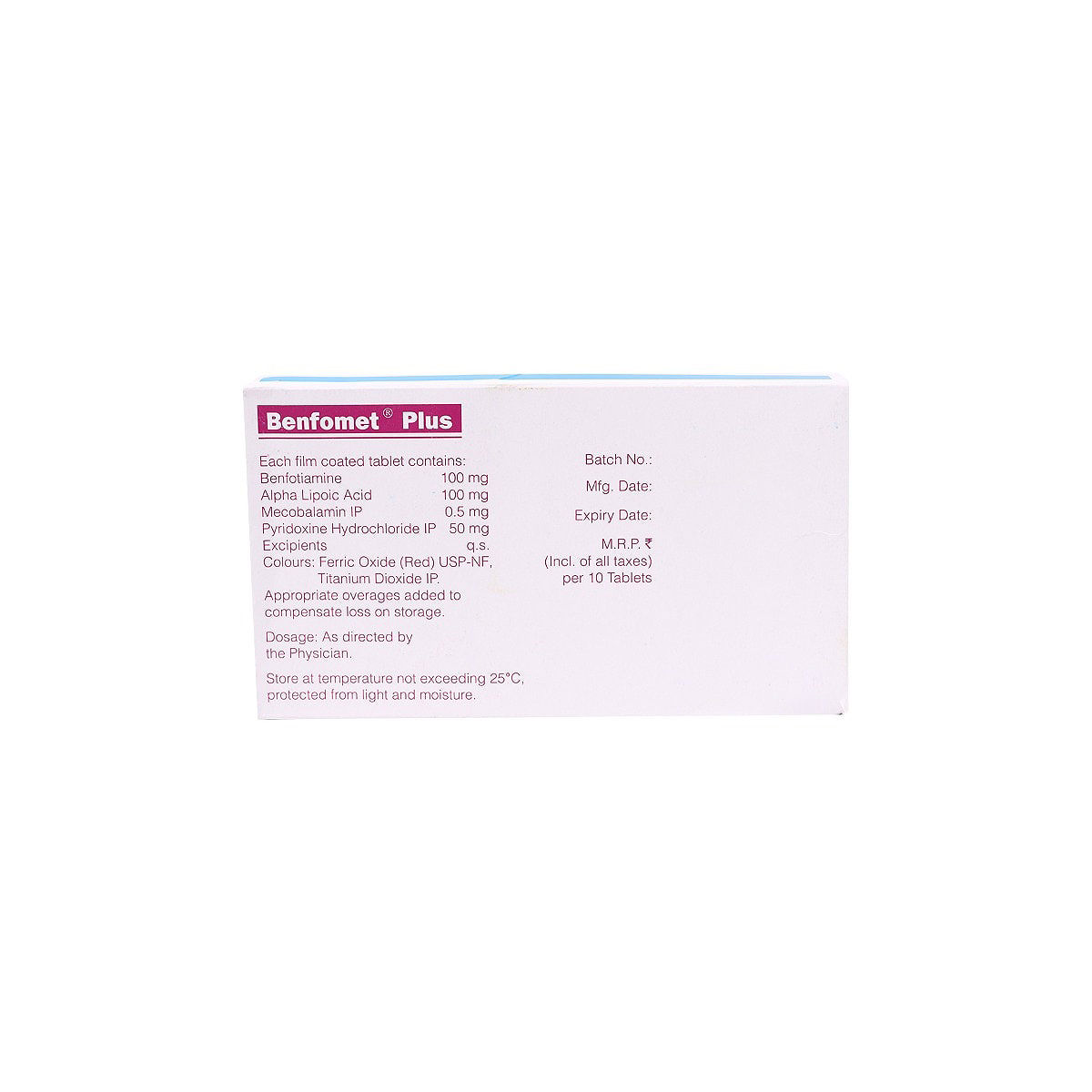Benfomet Plus Tablet 10's Price, Uses, Side Effects, Composition ...