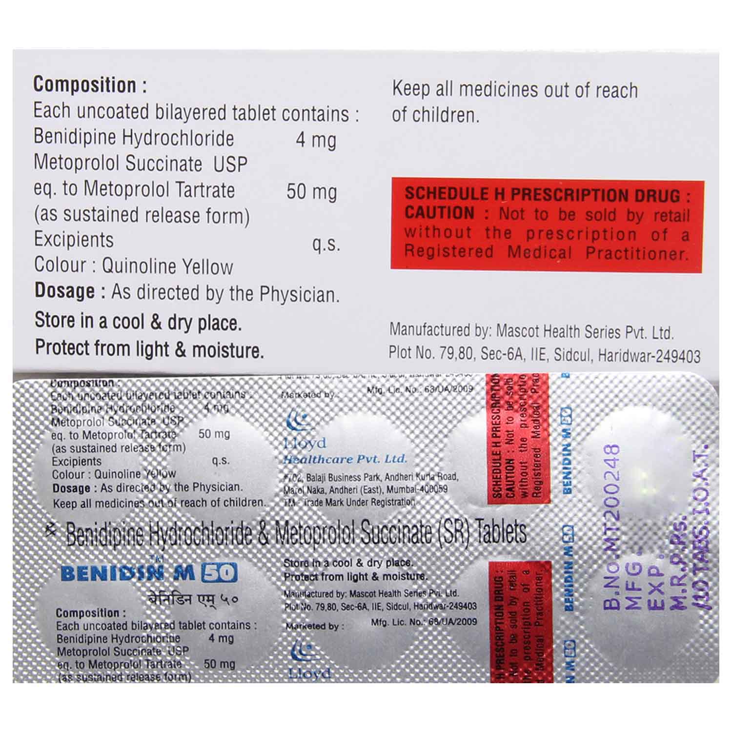 Benidin M 50 Tablet 10's Price, Uses, Side Effects, Composition ...