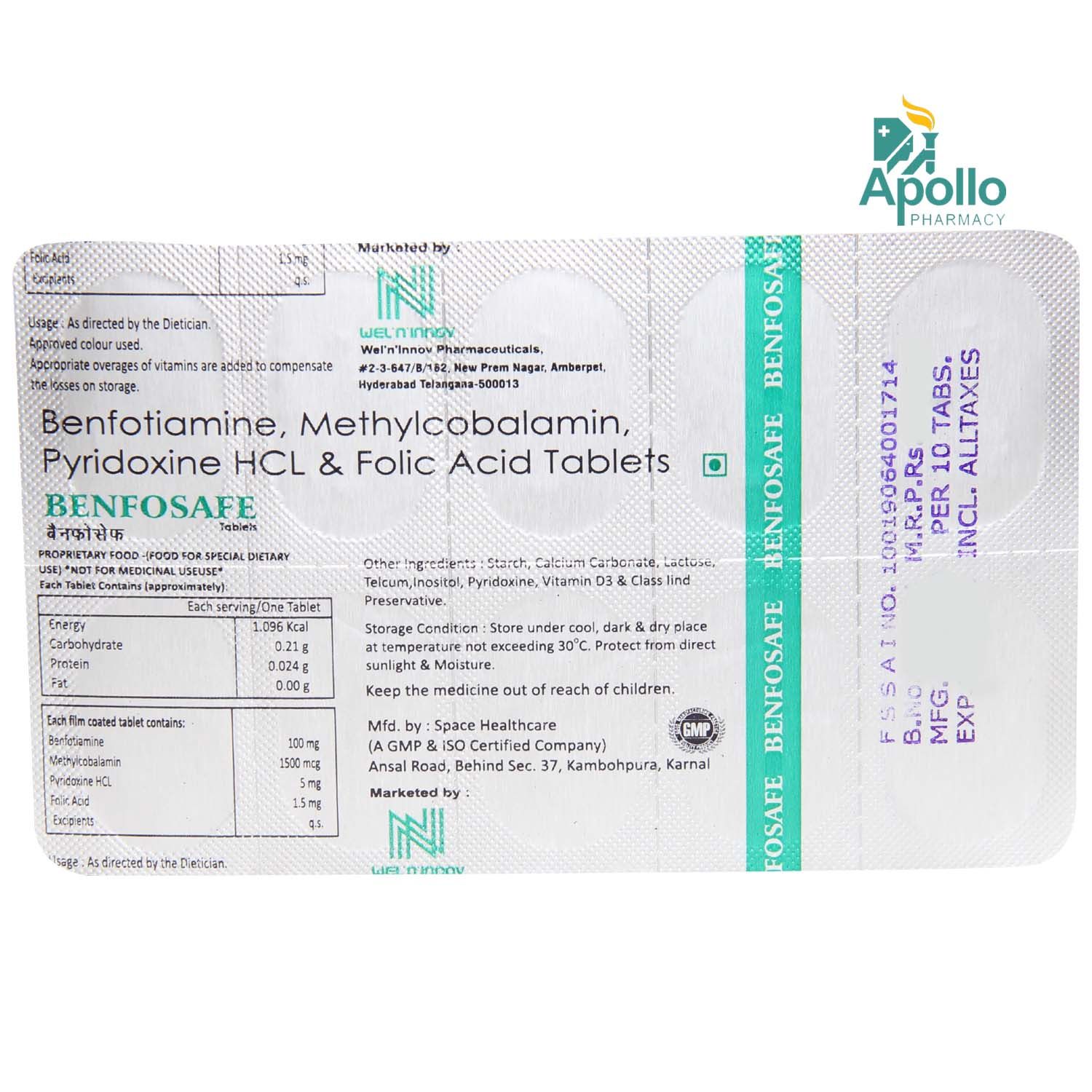 Benfosafe Tablet 10's Price, Uses, Side Effects, Composition - Apollo ...