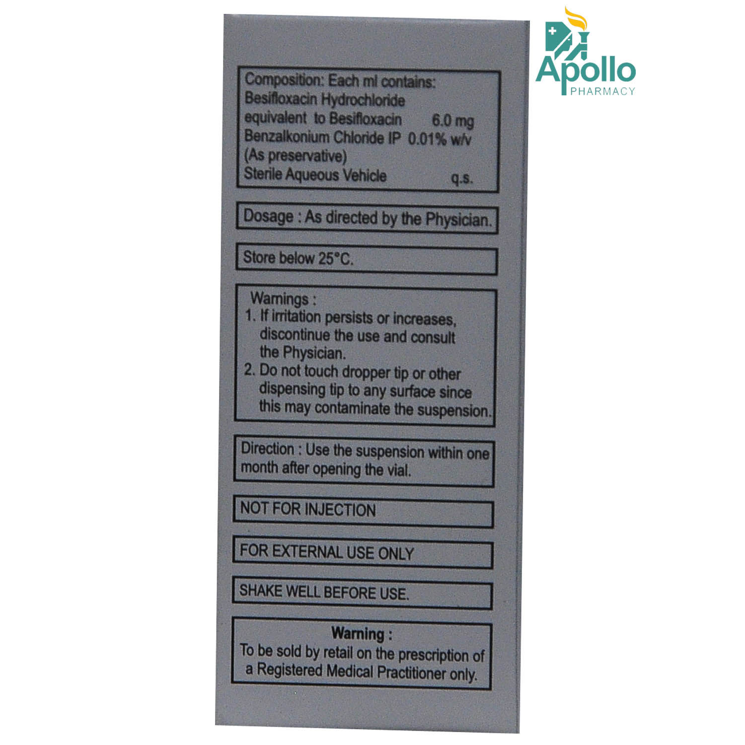 Besix Eye Drops 5 ml Price, Uses, Side Effects, Composition - Apollo ...