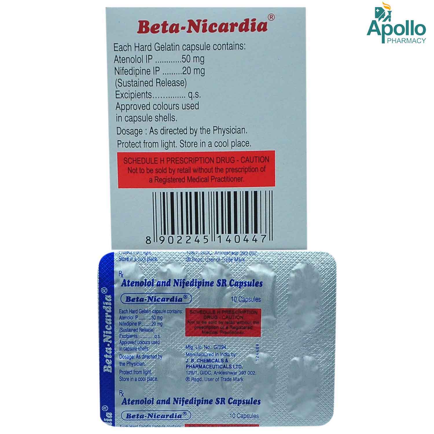 Beta-Nicardia Capsule 10's Price, Uses, Side Effects, Composition ...