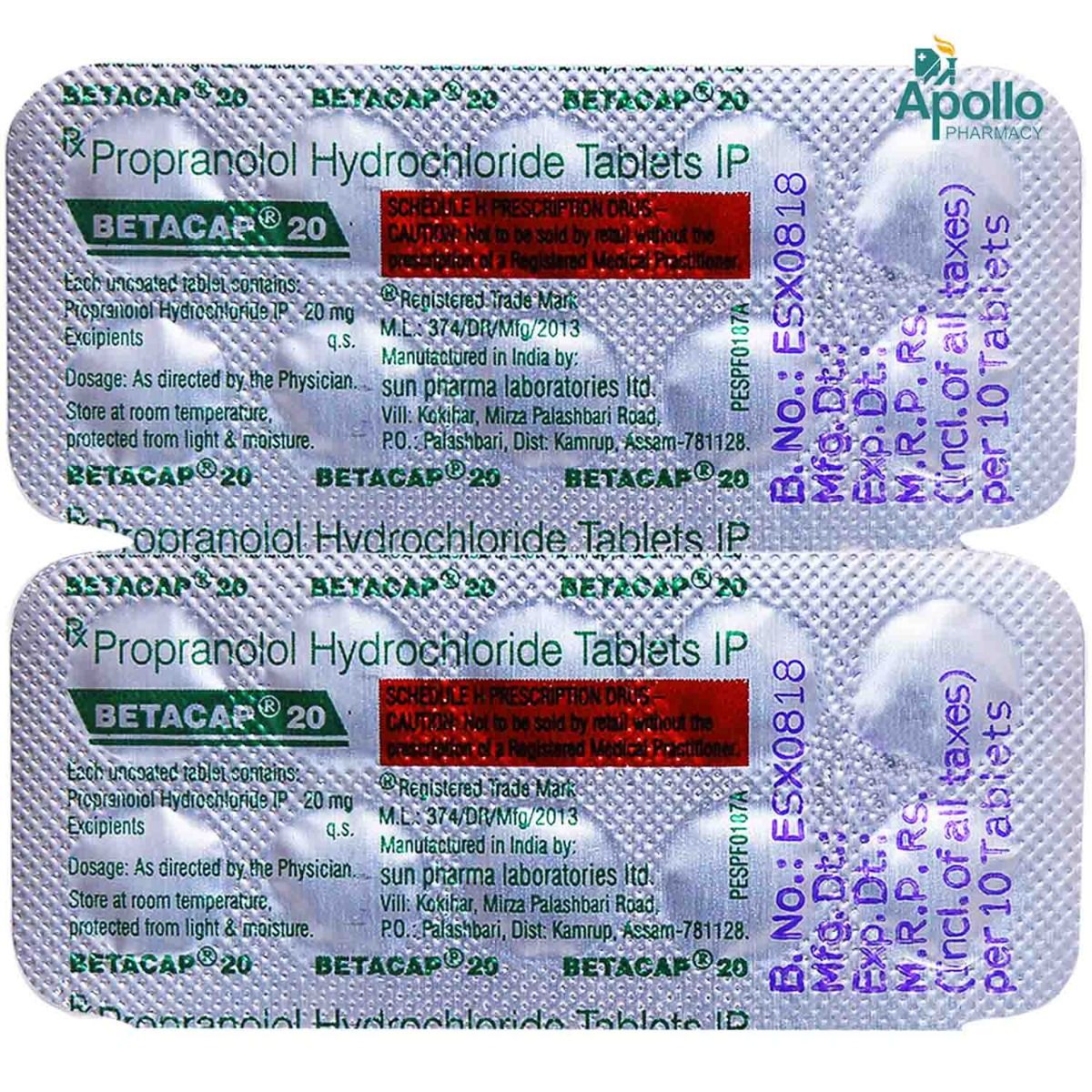 Betacap 20 Tablet 10's Price, Uses, Side Effects, Composition - Apollo ...