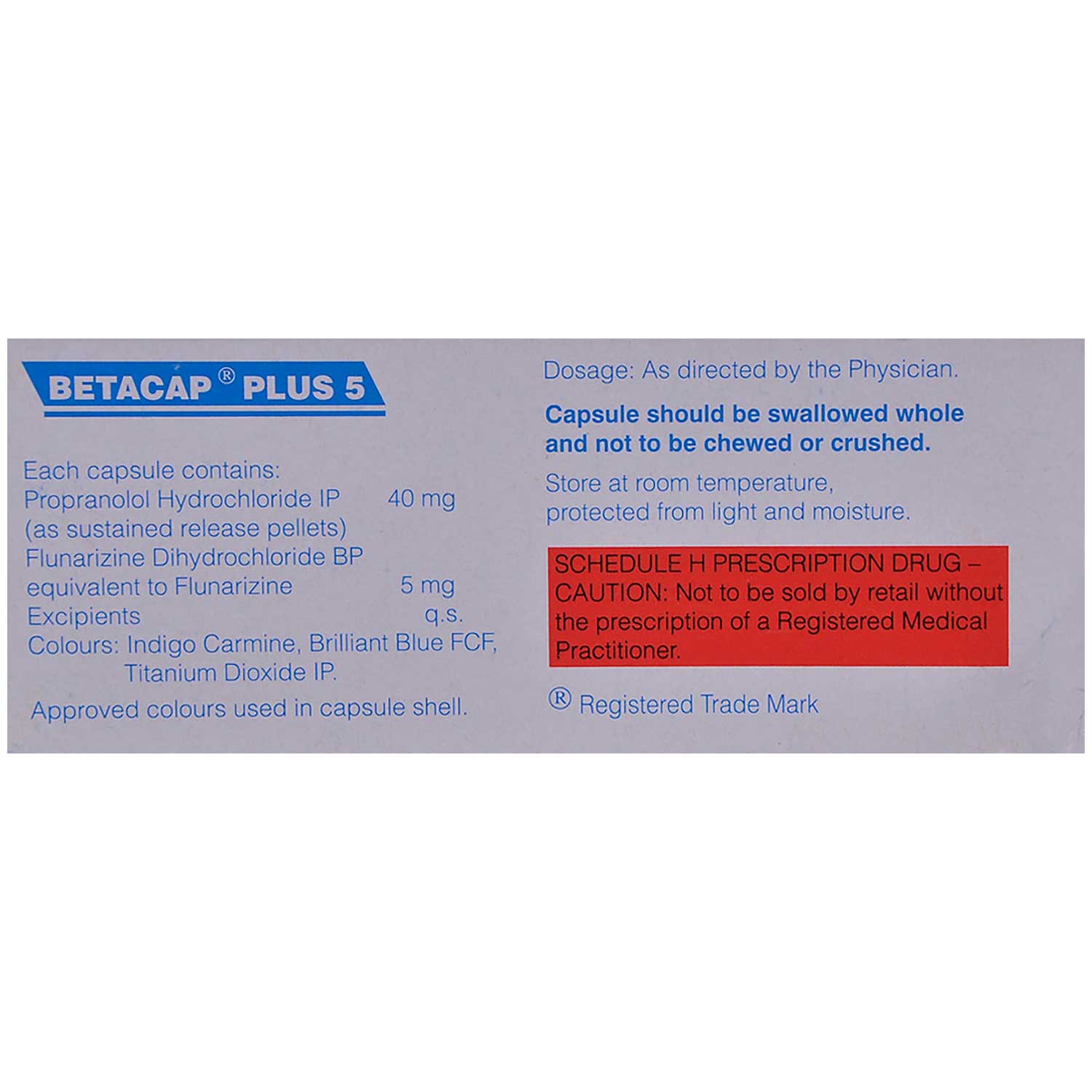 Betacap Plus 5 Capsule 10's Price, Uses, Side Effects, Composition ...