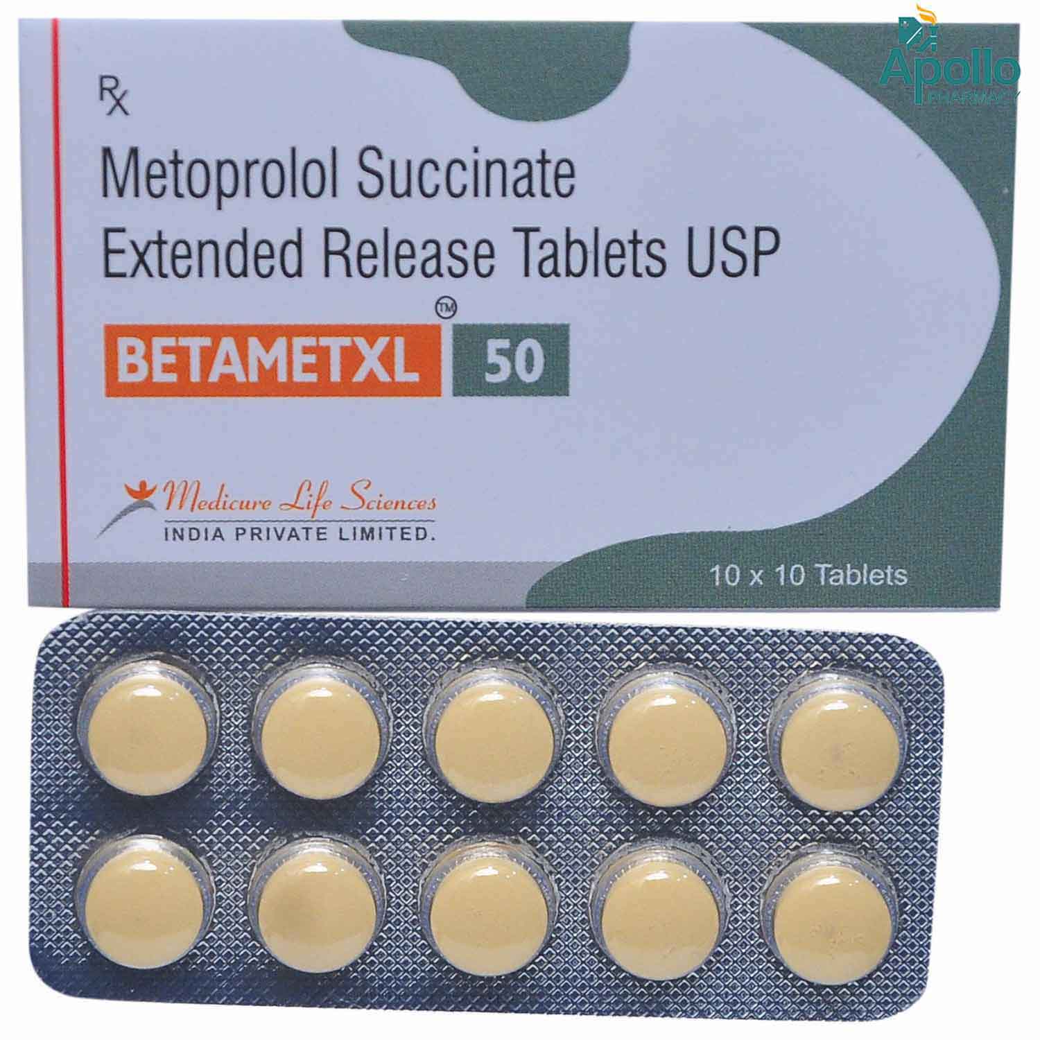 Betamet XL 50 Tablet | Uses, Side Effects, Price | Apollo Pharmacy