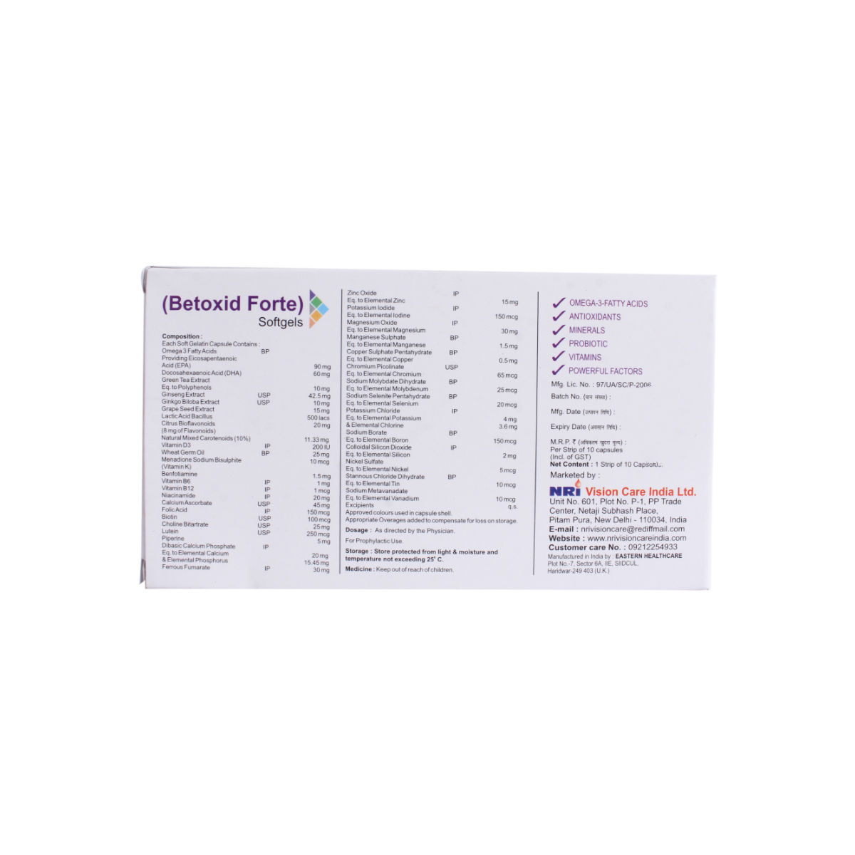 Betoxid Fort Capsule 10's Price, Uses, Side Effects, Composition ...