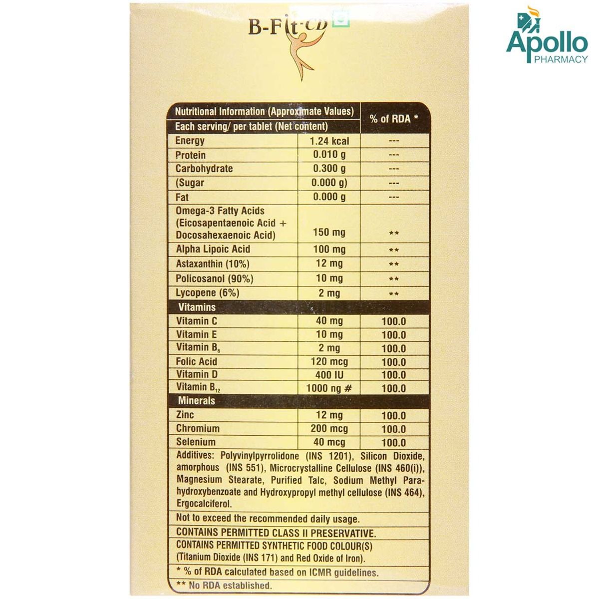 B Fit CD Tablet 10's Price, Uses, Side Effects, Composition - Apollo ...