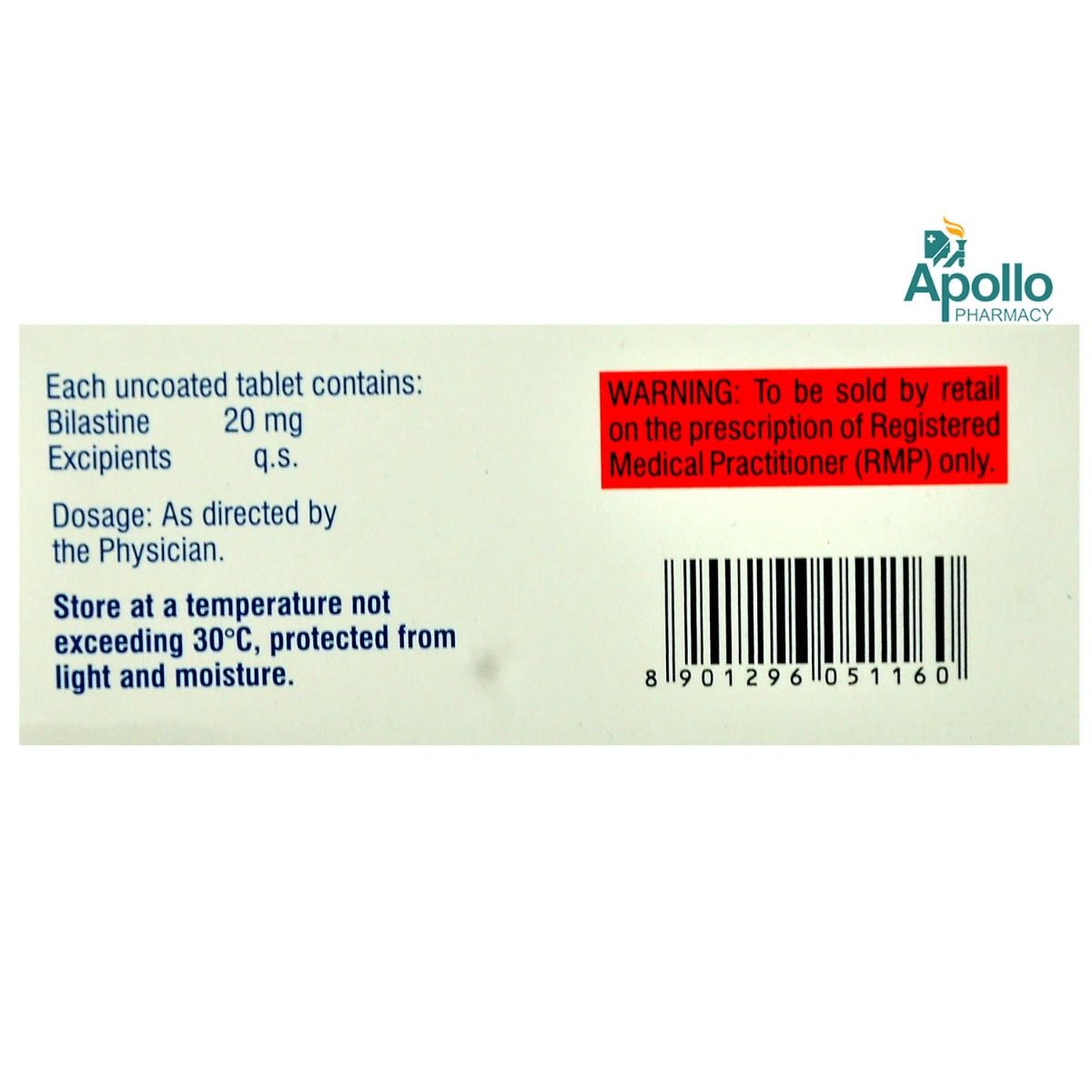 Bilasure 20 Tablet | Uses, Side Effects, Price | Apollo Pharmacy