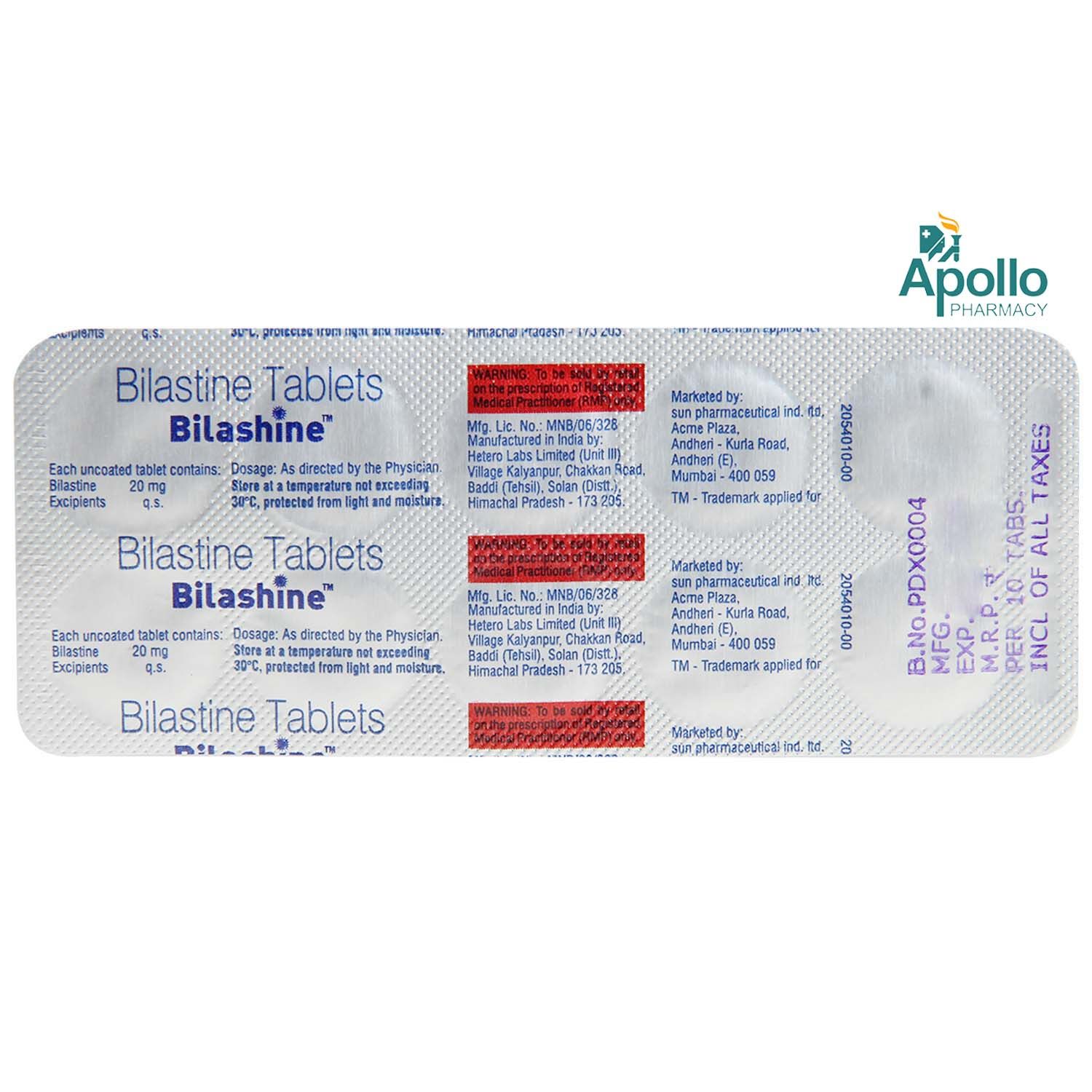 Bilashine Tablet | Uses, Side Effects, Price | Apollo Pharmacy