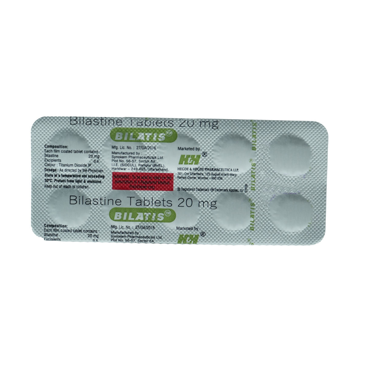 BILATIS 20MG TABLETS 10'S Price, Uses, Side Effects, Composition ...