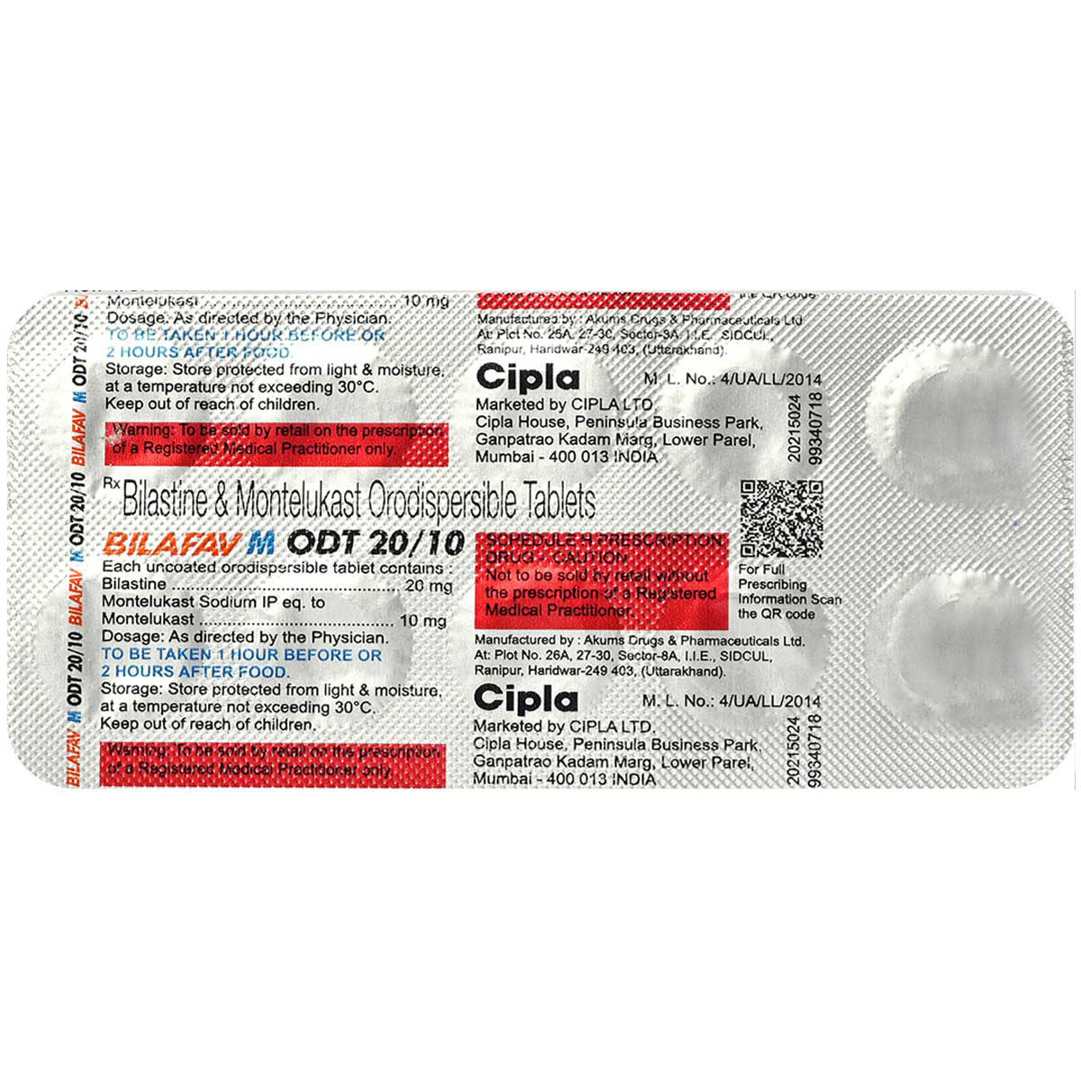 Bilafav M ODT 20 mg/10 mg Tablet | Uses, Side Effects, Price | Apollo ...