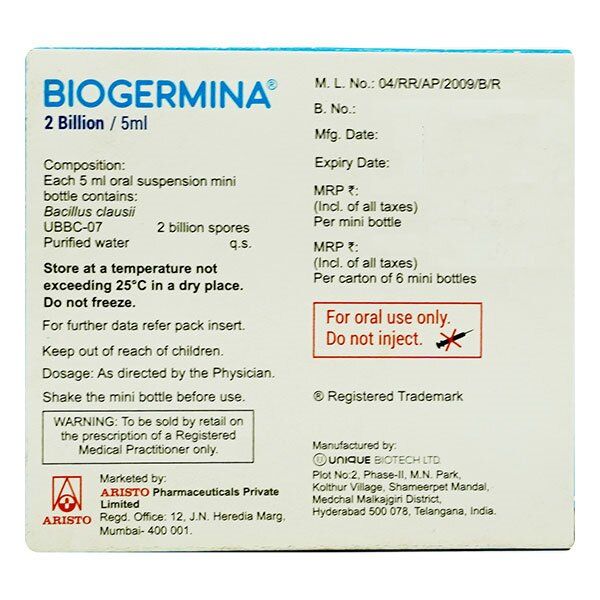 Biogermina Suspension 6 x 5 ml | Uses, Side Effects, Price | Apollo ...