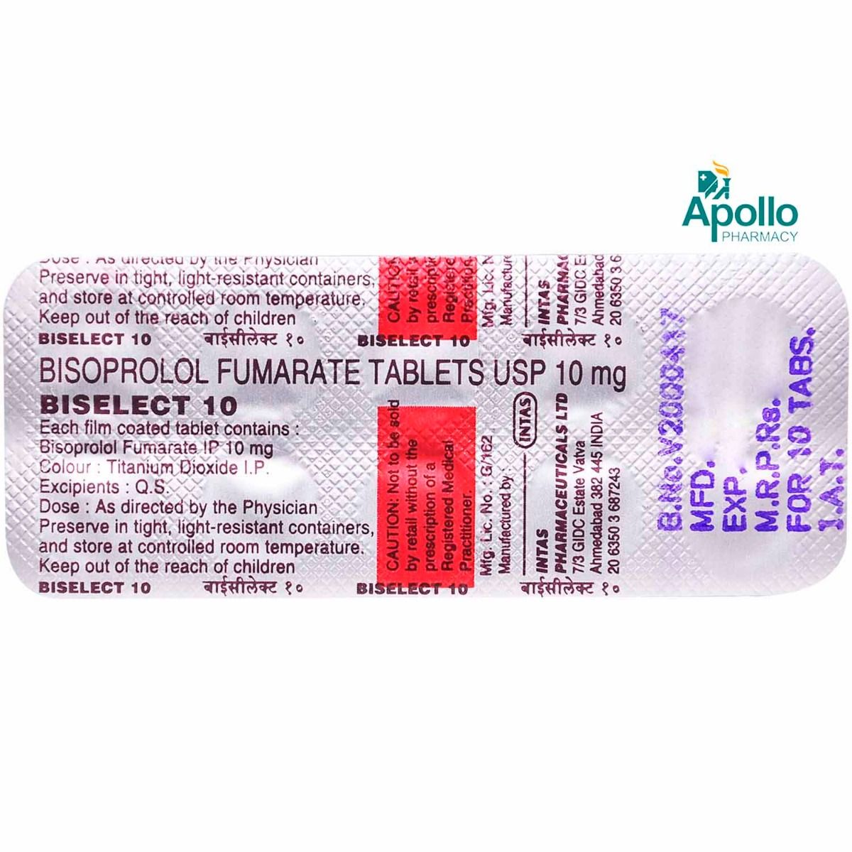Biselect 10 Tablet 10's Price, Uses, Side Effects, Composition - Apollo ...