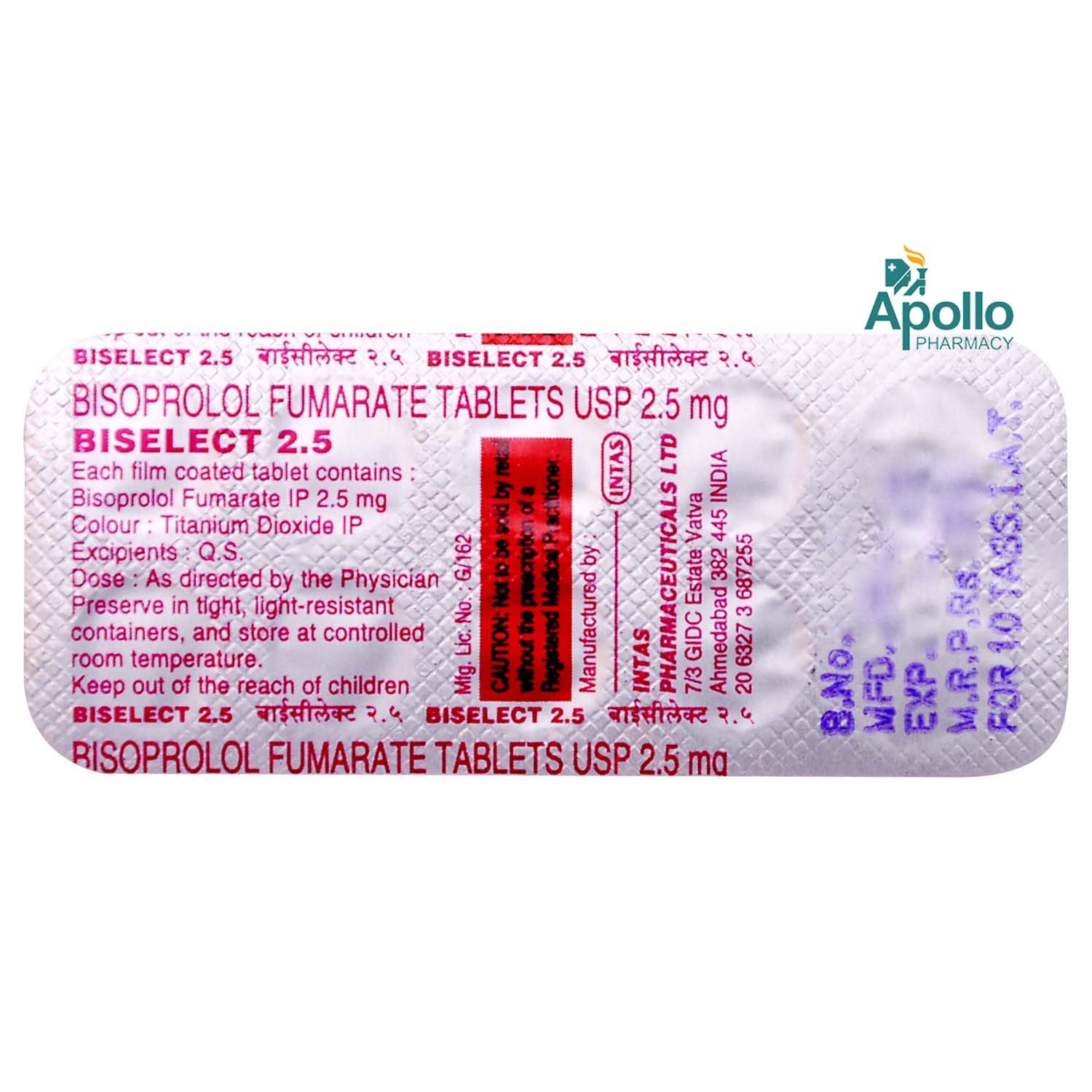 Biselect 2.5 Tablet 10's Price, Uses, Side Effects, Composition ...