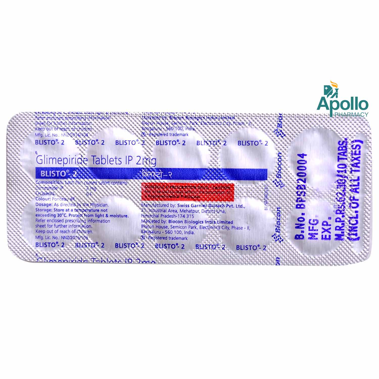 Blisto-2 Tablet 10's Price, Uses, Side Effects, Composition - Apollo ...