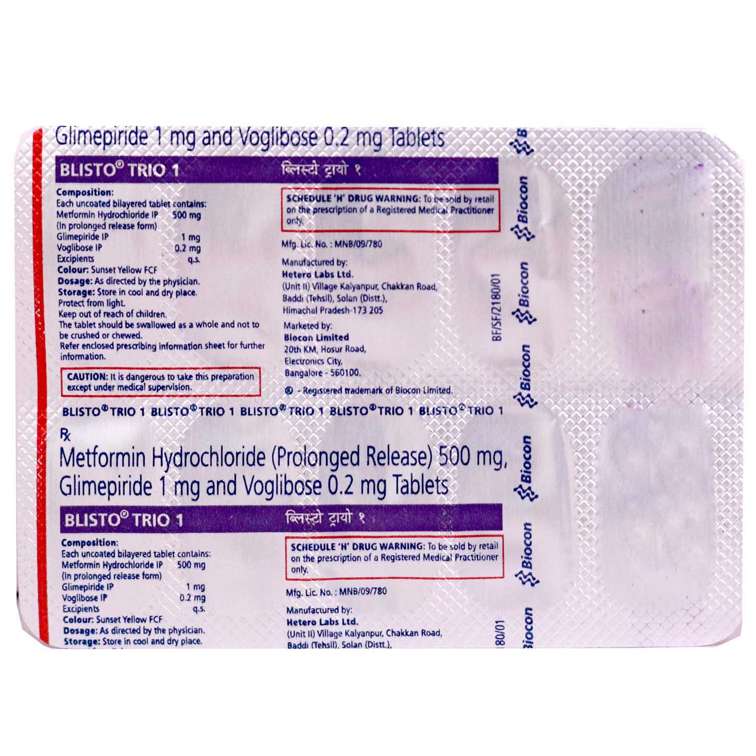 Blisto Trio 1 Tablet 10's Price, Uses, Side Effects, Composition ...