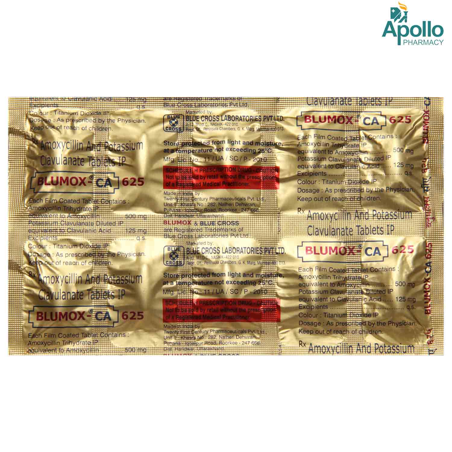 Blumox CA 625 mg Tablet 6's Price, Uses, Side Effects, Composition ...