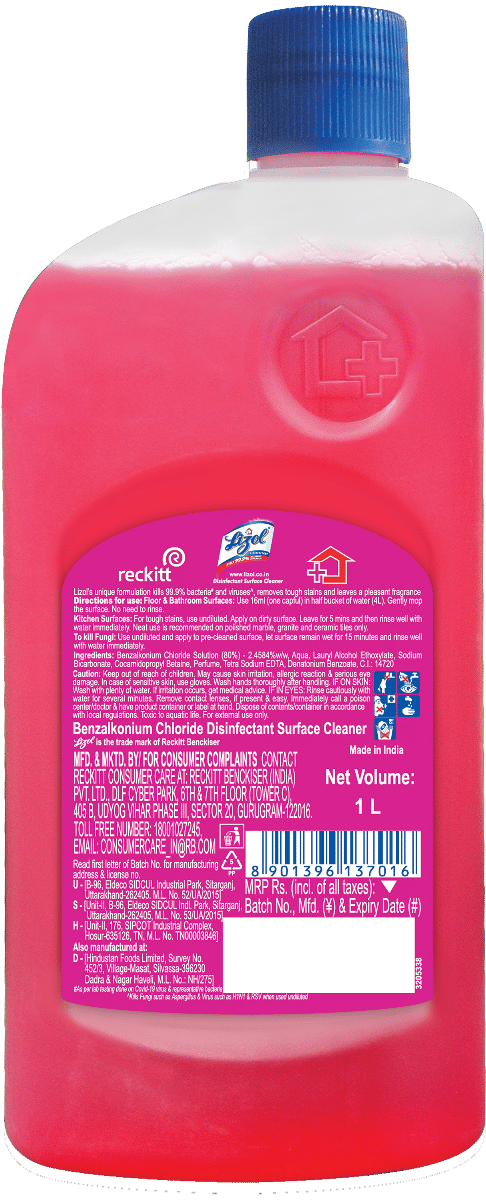 Lizol Floral Disinfectant Surface Cleaner, 1 Litre Price, Uses, Side ...