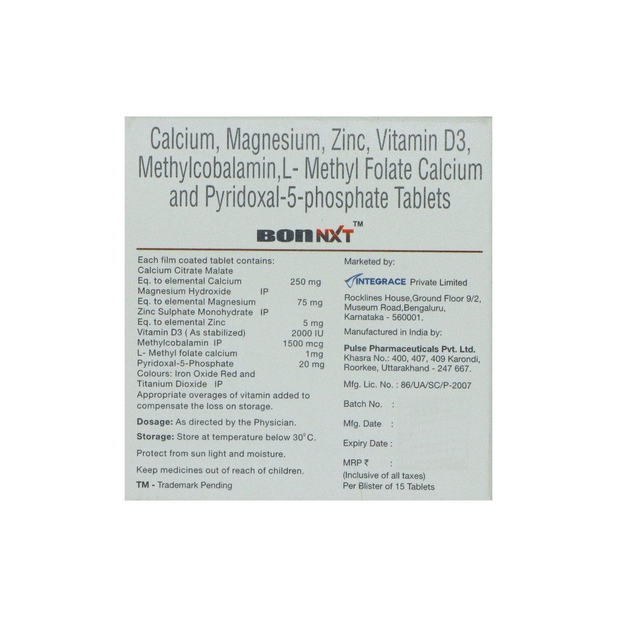 Bon NXT Tablet | Uses, Side Effects, Price | Apollo Pharmacy