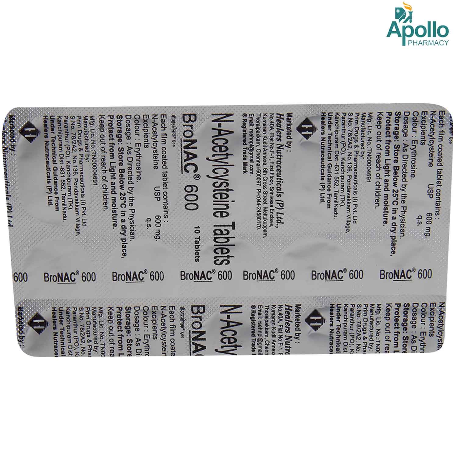 Bronac 600 Tablet | Uses, Side Effects, Price | Apollo Pharmacy