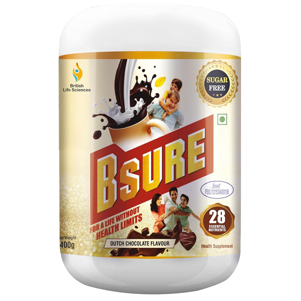 Buy Bsure Dutch Chocolate Flavour Powder, 400 gm | 19 Minutes Delivery ...