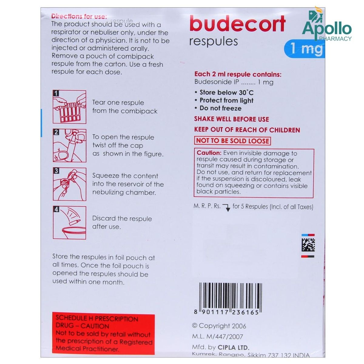 Budecort 1 mg Respules 5 x 2 ml | Uses, Side Effects, Price | Apollo ...