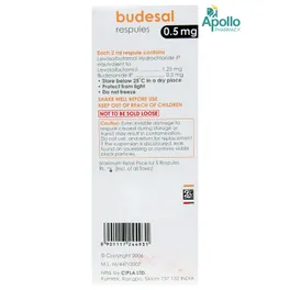 Budesal 0.5 mg Respules 5 x 2 ml | Uses, Side Effects, Price | Apollo ...