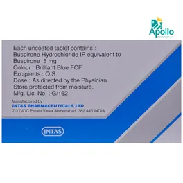 Buspin 5 Tablet | Uses, Side Effects, Price | Apollo Pharmacy