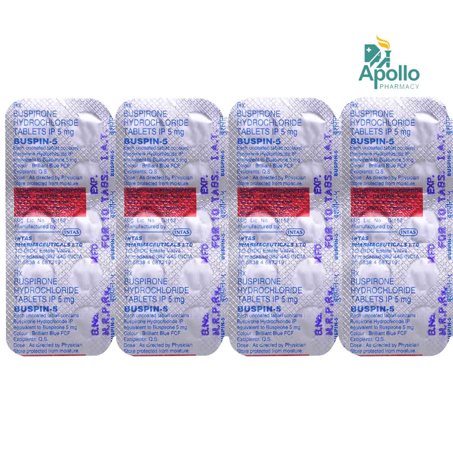 Buspin 5 Tablet | Uses, Side Effects, Price | Apollo Pharmacy
