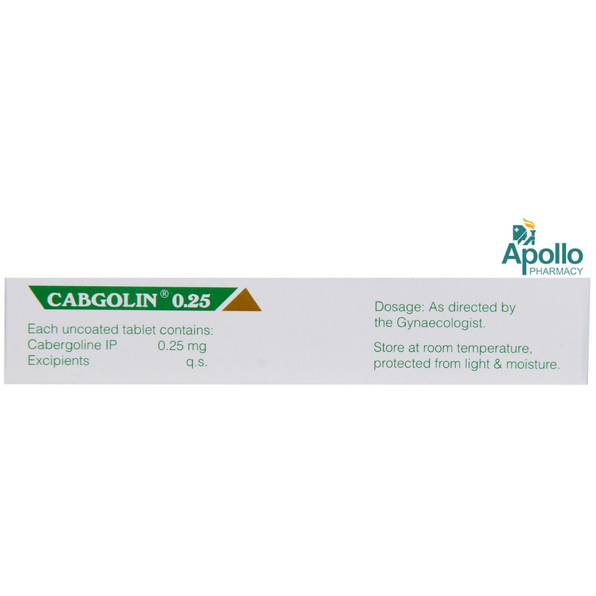 Cabgolin 0.25 Tablet 4's Price, Uses, Side Effects, Composition ...