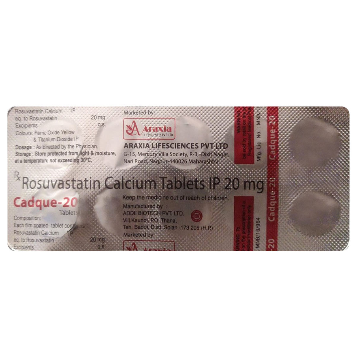 Cadque-20 Tablet 10's | Uses, Side Effects, Price | Apollo Pharmacy