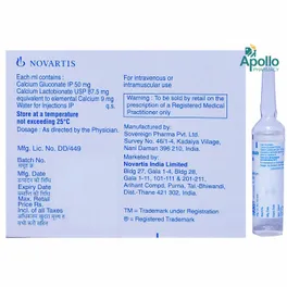 Calcium-Sandoz Injection | Uses, Side Effects, Price | Apollo Pharmacy