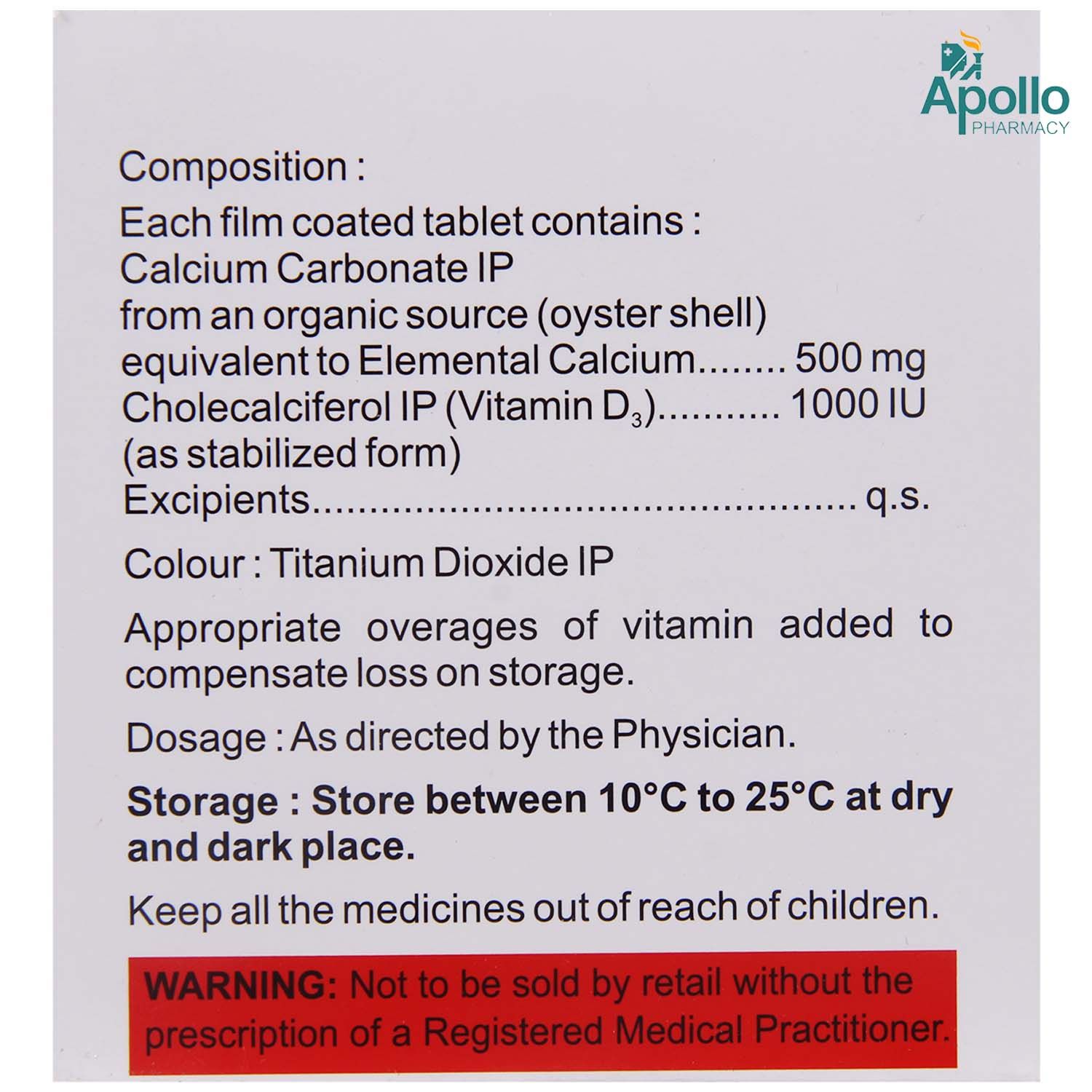 Calshine D Tablet 15's Price, Uses, Side Effects, Composition - Apollo ...