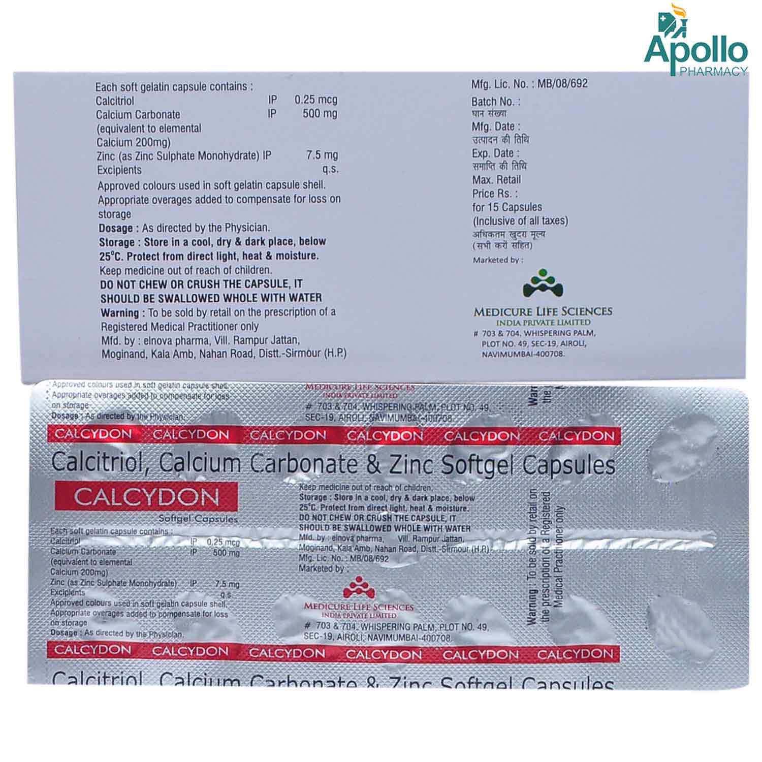 Calcydon Tablet | Uses, Side Effects, Price | Apollo Pharmacy