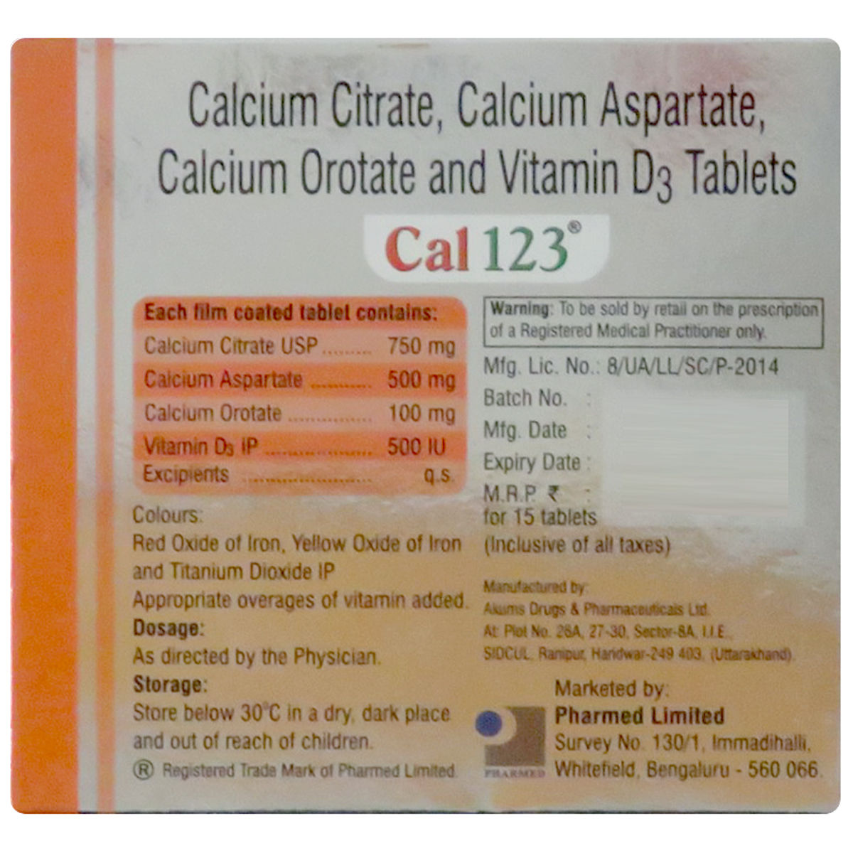 Cal 123 Tablet 15's | Uses, Side Effects, Price | Apollo Pharmacy