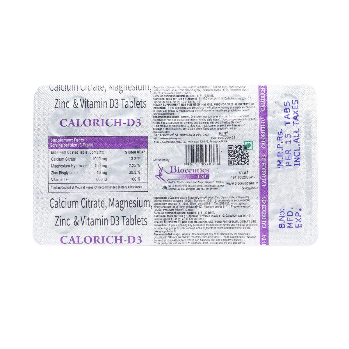 CALORICH D3 TABLET 15'S Price, Uses, Side Effects, Composition - Apollo ...