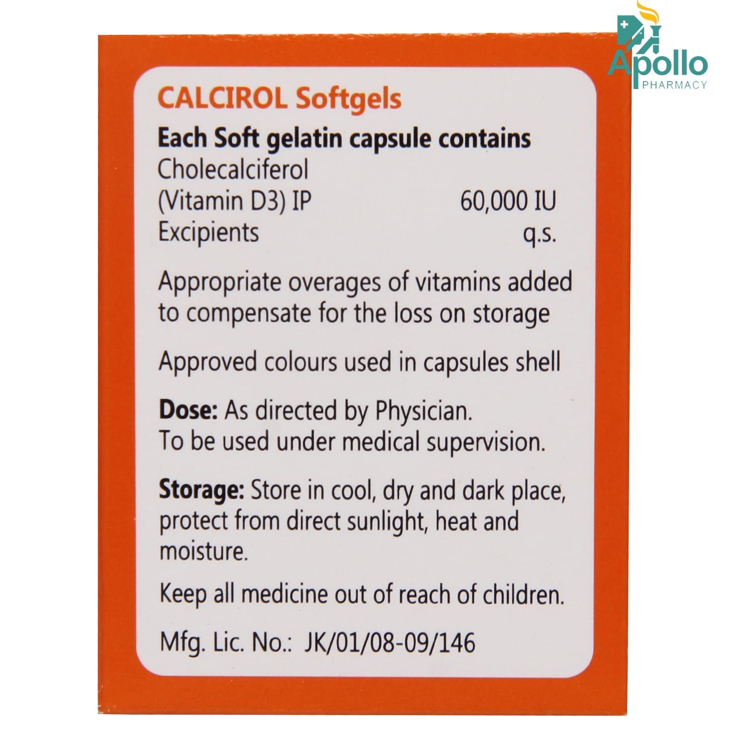 Calcirol 60K Softgel Capsule 8's Price, Uses, Side Effects, Composition ...