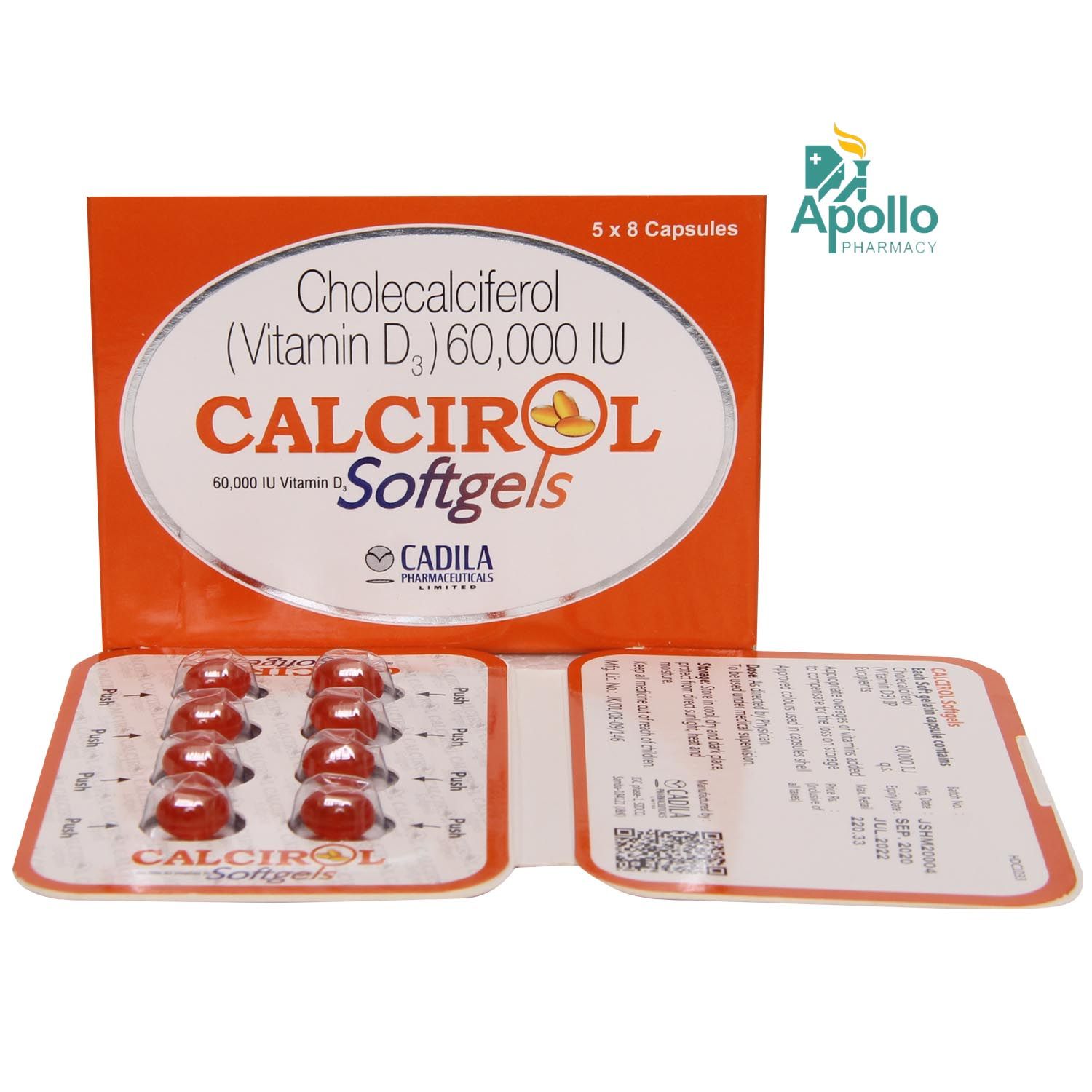 Calcirol 60K Softgel Capsule 8's Price, Uses, Side Effects, Composition ...