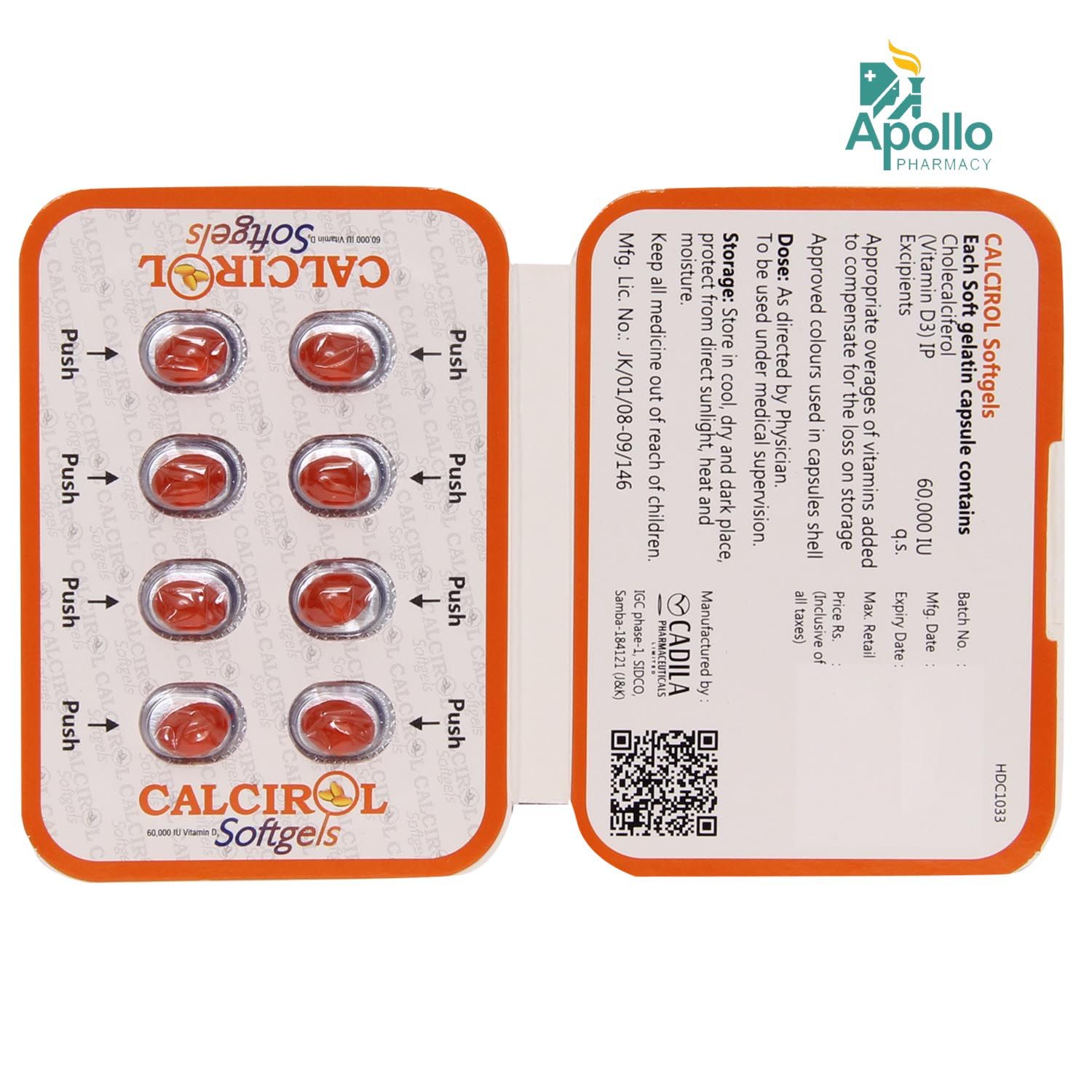 Calcirol 60K Softgel Capsule | Uses, Side Effects, Price | Apollo Pharmacy