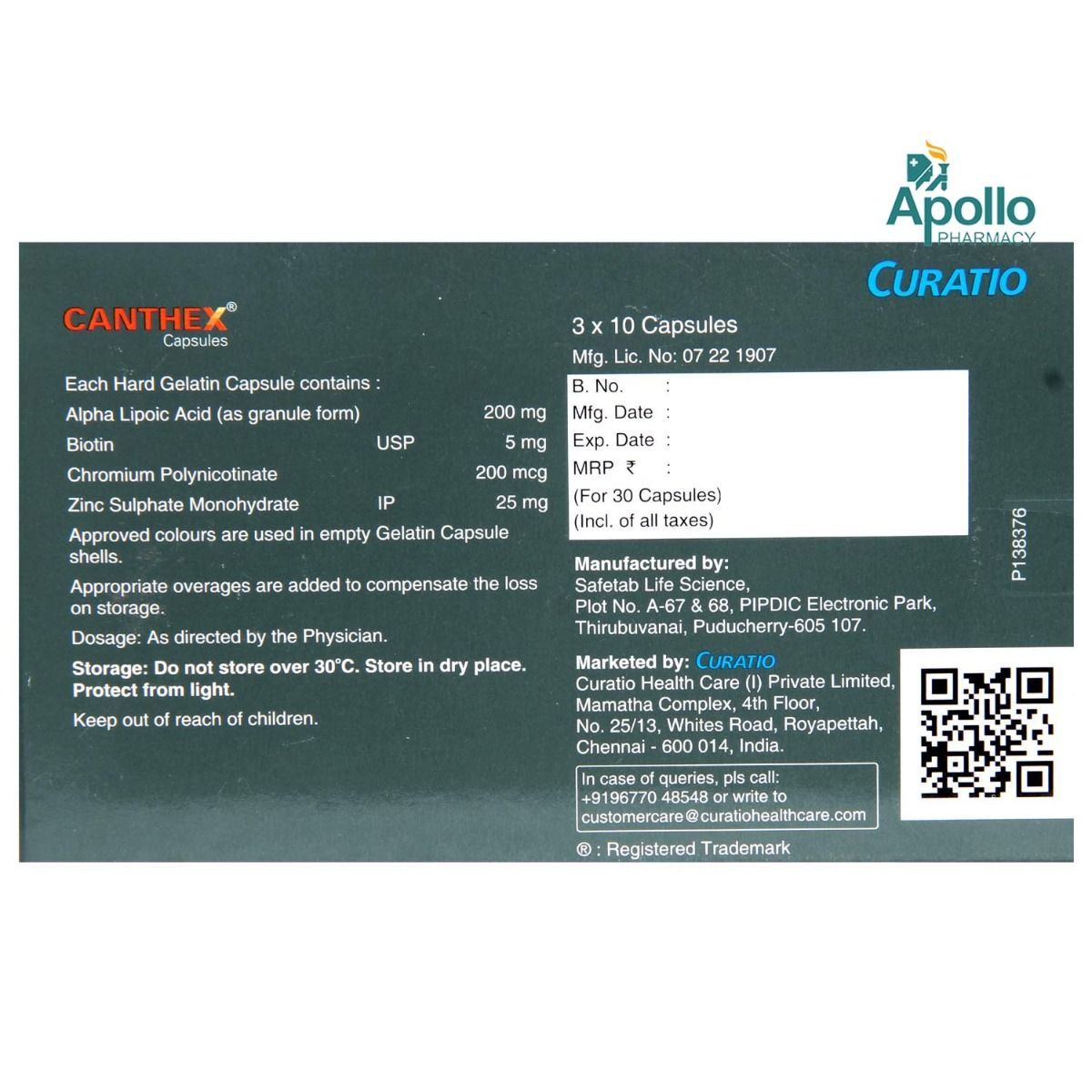 Canthex Capsule 10's Price, Uses, Side Effects, Composition - Apollo ...