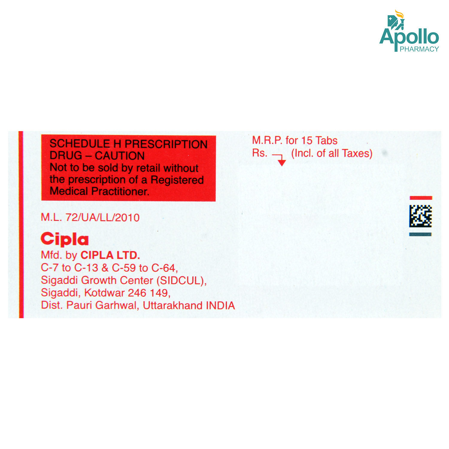 Carloc 12.5 Tablet | Uses, Side Effects, Price | Apollo Pharmacy